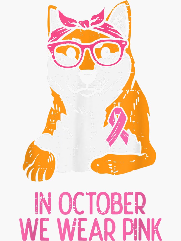 Pegatina «Octubre usamos conciencia rosada del cáncer de mama del perro ...