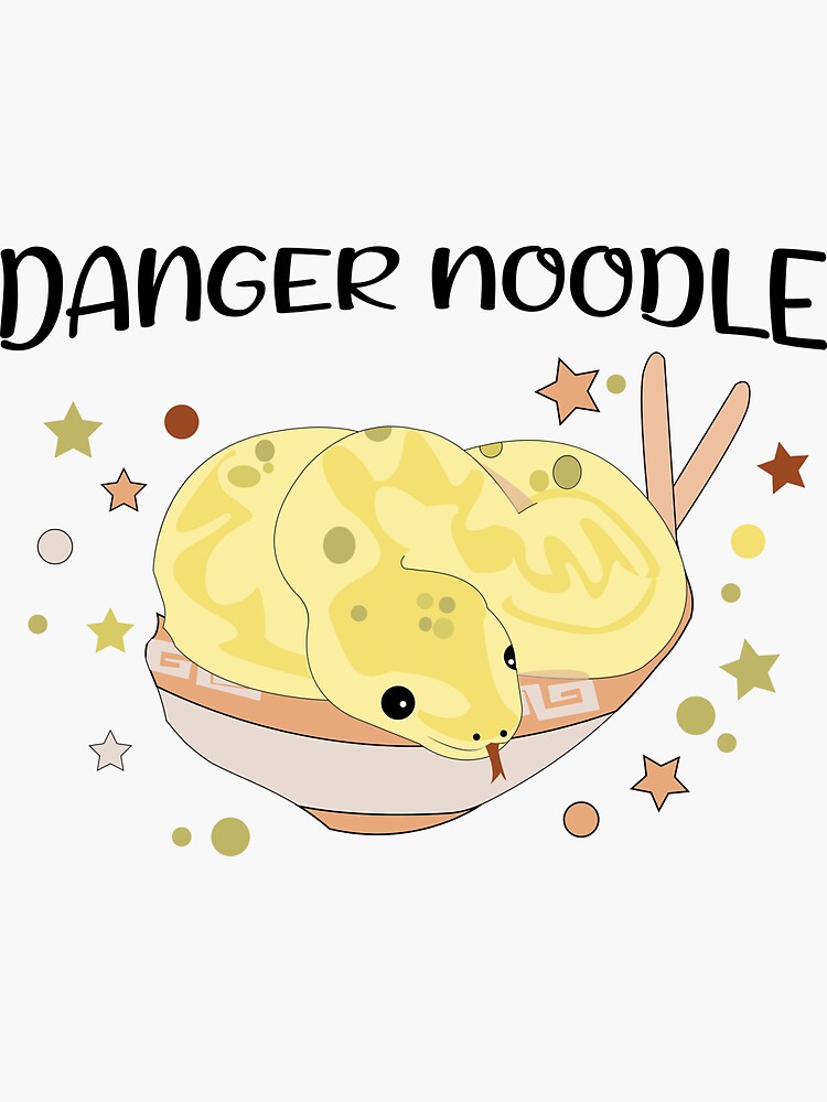 "Danger Noodle Japanese Ramen Pasta Cute Anime Snake" Sticker for Sale ...