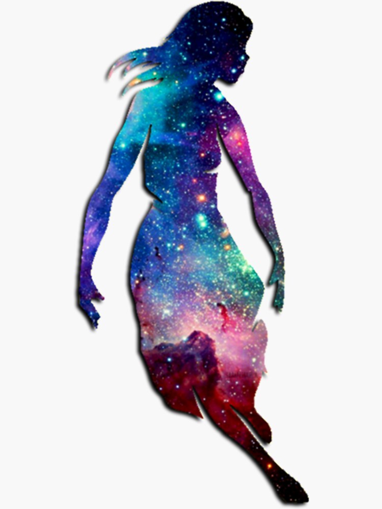 "Beautiful Girl Galaxy Logo " Sticker for Sale by Hypomermaid90 | Redbubble