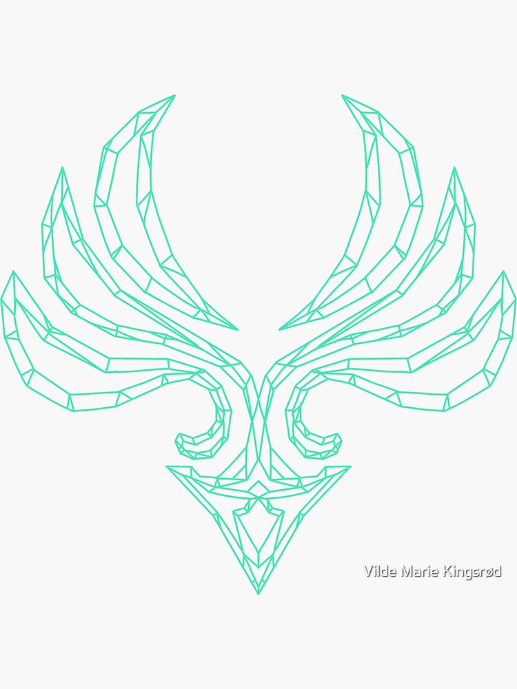 "Genshin Impact Lineart Crystal Anemo Vision" Sticker for Sale by ...