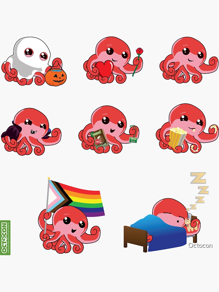"Octo Sticker Pack" Sticker for Sale by Octocon | Redbubble