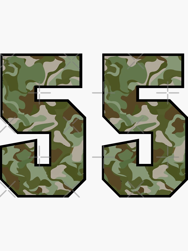 "Army Camo Number Fifty-five Veteran Lucky Number 55" Sticker for Sale ...