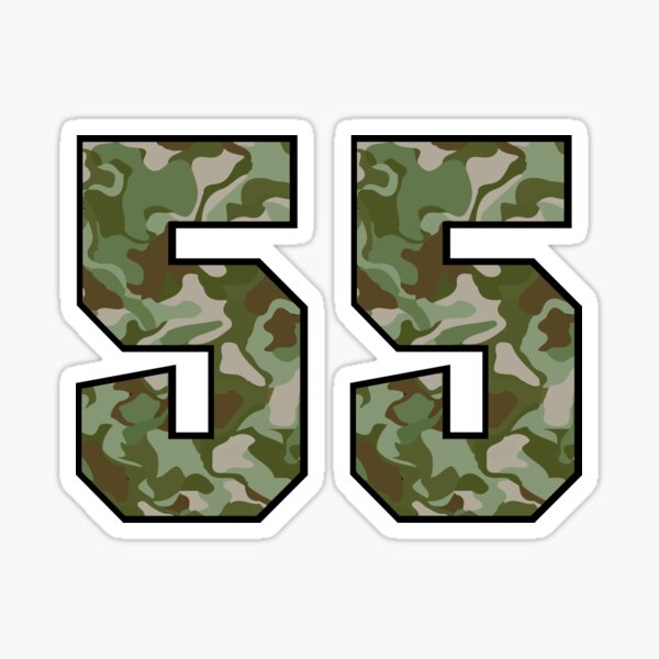 "Army Camo Number Fifty-five Veteran Lucky Number 55" Sticker for Sale ...
