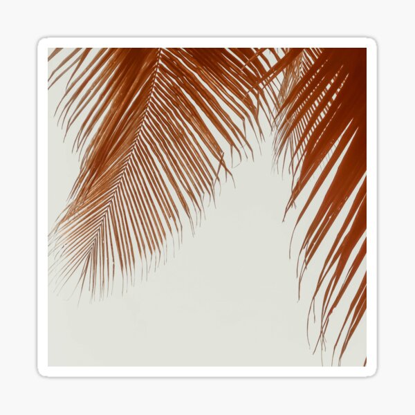 "Palm Leaves in Rust Orange" Sticker for Sale by Interpret108 | Redbubble