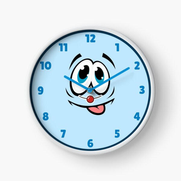 "Funny Face" Clock for Sale by inspiringverse | Redbubble