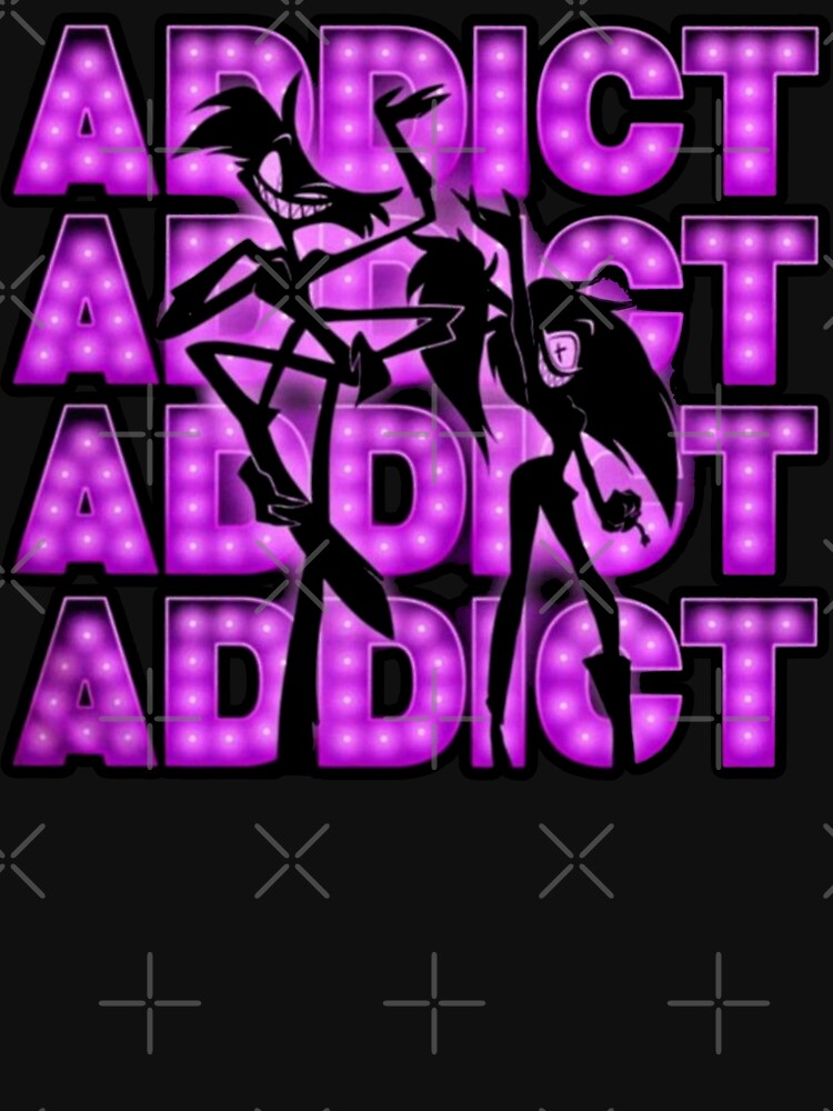 "ADDICT - Hazbin Hotel - ANGEL DUST and CHERRI" Essential T-Shirt for ...
