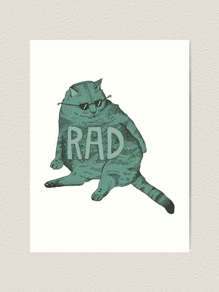 "rad cat" Art Print for Sale by AUDREYHELLADOPE | Redbubble
