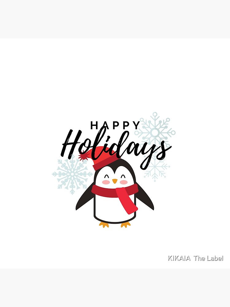 "Penguin wishing you happy holidays - Christmas theme " Poster for Sale ...