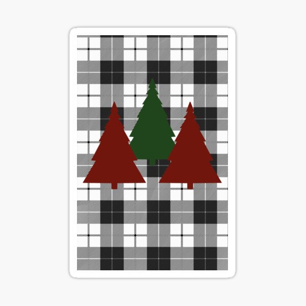 "Buffalo plaid X-max trees design" Sticker by Smiley-10 | Redbubble
