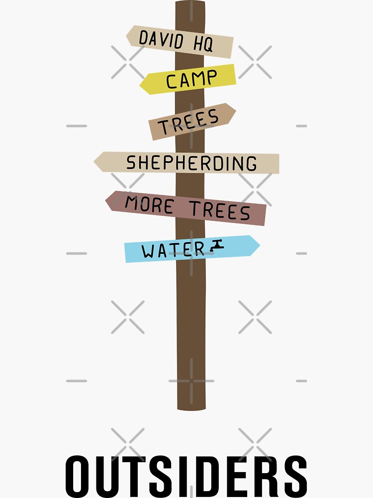 "Outsiders Signs - B" Sticker for Sale by thedustyshelves | Redbubble