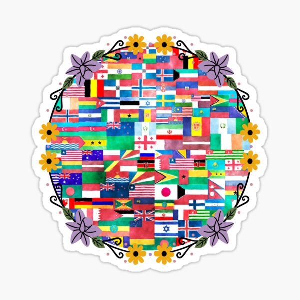 " hispanic heritage month latino countries flags sunflower - round ...