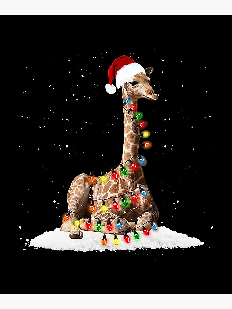 "Santa Giraffe Christmas Light Christmas" Poster for Sale by ...