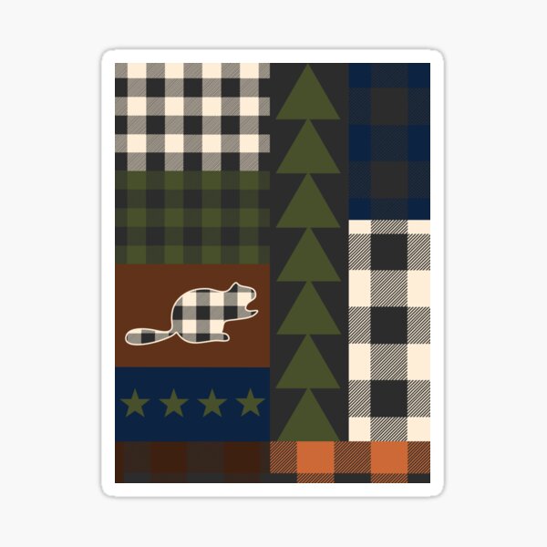 "Cozy Christmas Patchwork Aesthetic Quilt Nature Beaver Cabin Pattern ...