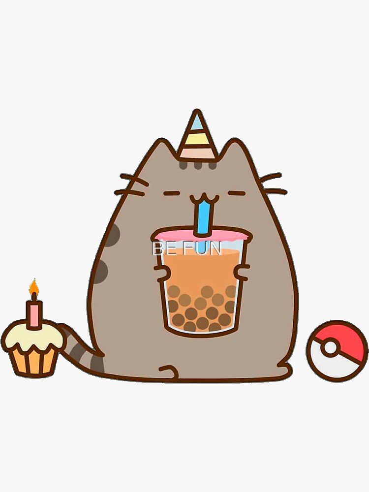 "cat drinking boba" Sticker for Sale by ZORO33 | Redbubble
