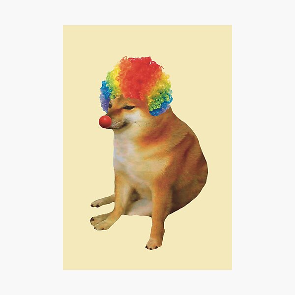 "Cheems Doge Clown" Photographic Print for Sale by DonatasSab | Redbubble