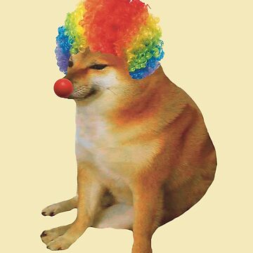 "Cheems Doge Clown" Sticker for Sale by DonatasSab | Redbubble