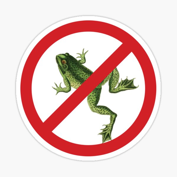 "Forbidden For Frogs Sign" Sticker for Sale by TheMikis | Redbubble