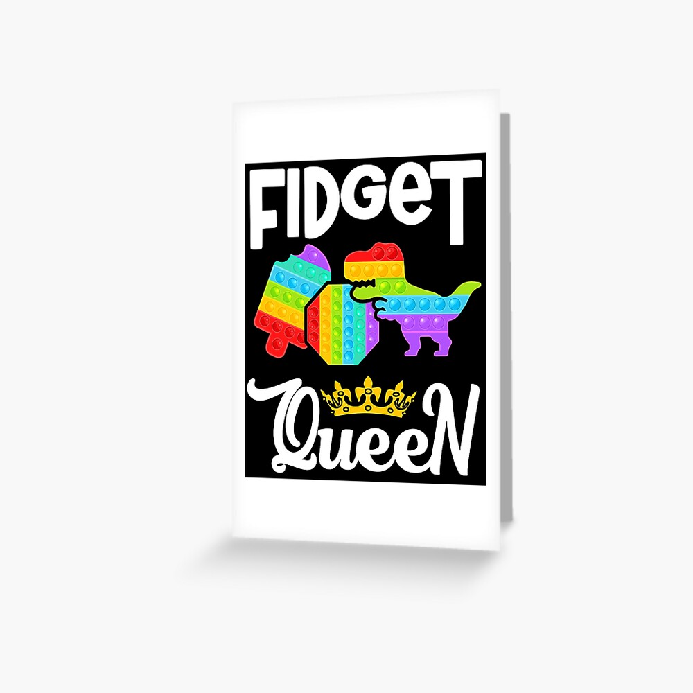 "Fidget Queen Popit Pop It Colorful T Rex Popsicle" Greeting Card for ...