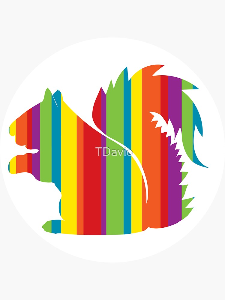 "Rainbow Squirrel Bright Paint Colors" Sticker for Sale by TDavio ...