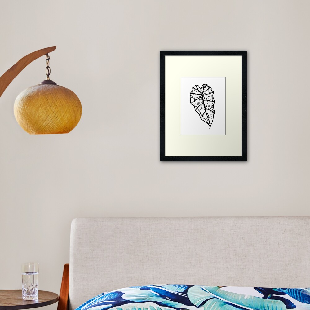 "Alocasia Houseplant Leaf Line Drawing" Sticker for Sale by makesbymiss ...