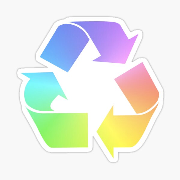 "Recycle Message in Rainbow Colors." Sticker for Sale by VisionZone ...