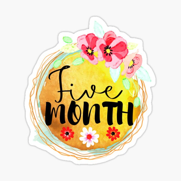 "Five Month Old Baby Milestone Label " Sticker for Sale by LabelStore ...
