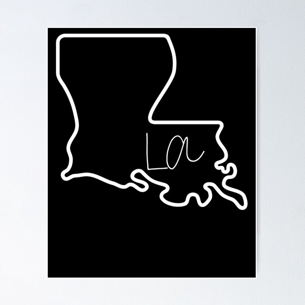 "State of Louisiana LA Abbreviation Outline" Poster for Sale by Hpabedi ...