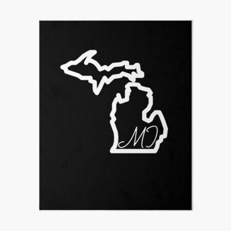 "State of Michigan MI Abbreviation Outline" Art Board Print by Hpabedi ...