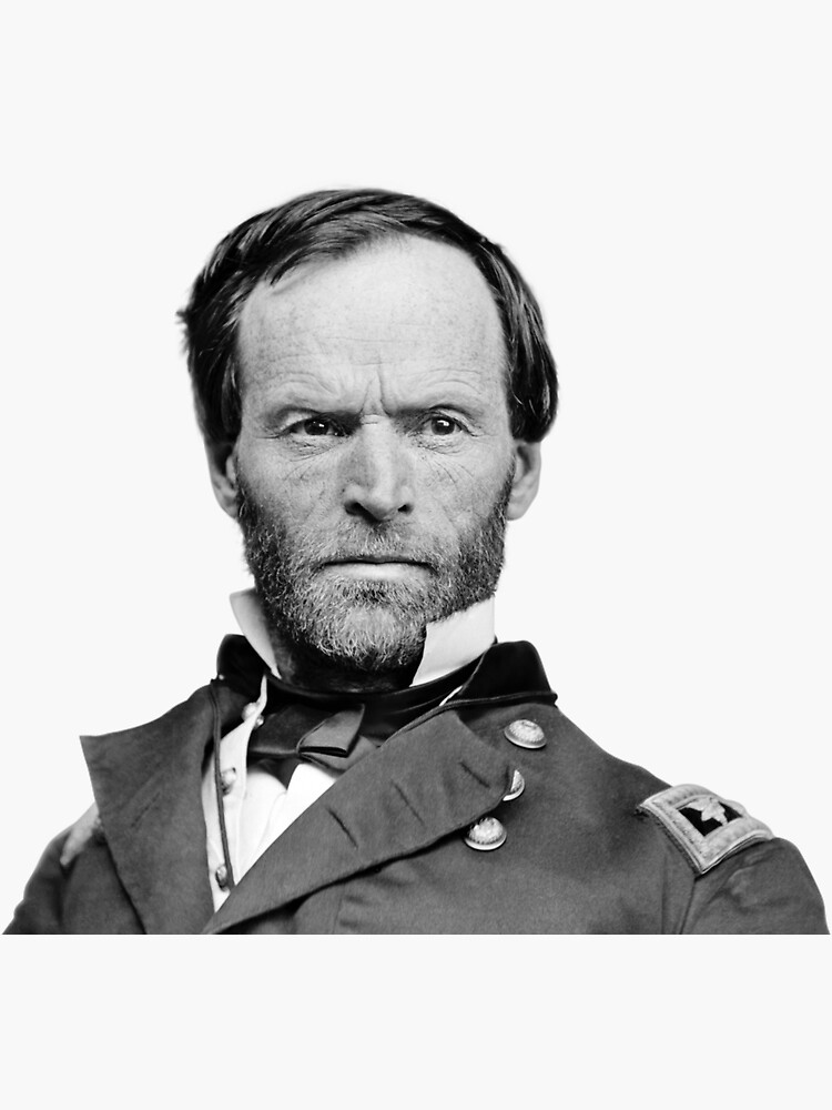 "General William Tecumseh Sherman Portrait - 1864" Sticker for Sale by ...