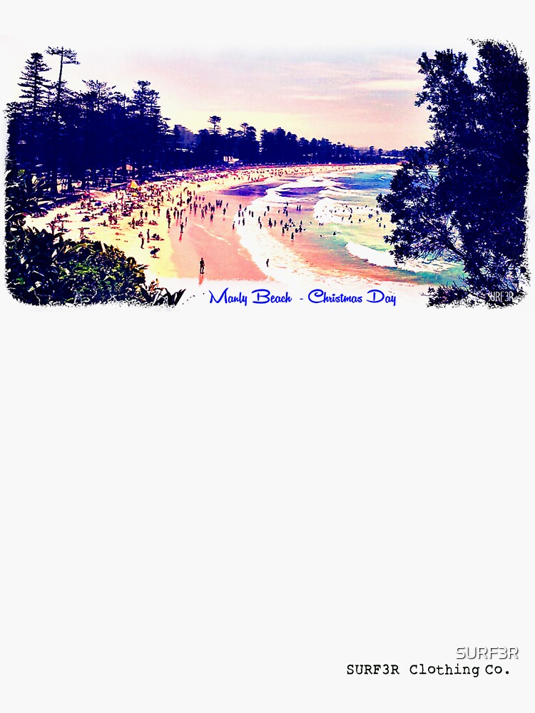 "Manly Beach Christmas Day" Sticker for Sale by SURF3R | Redbubble