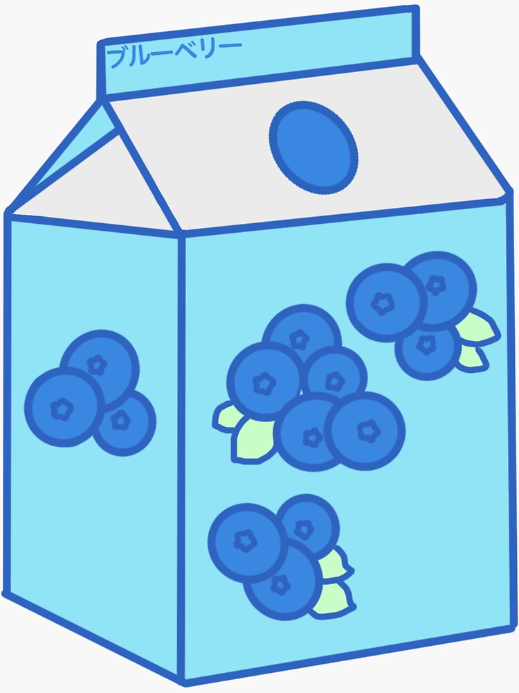 "Blueberry Milk Carton" Sticker for Sale by ParaPara5 | Redbubble