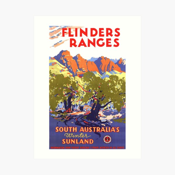 "Flinders Ranges Vintage Travel Poster" Art Print for Sale by ...