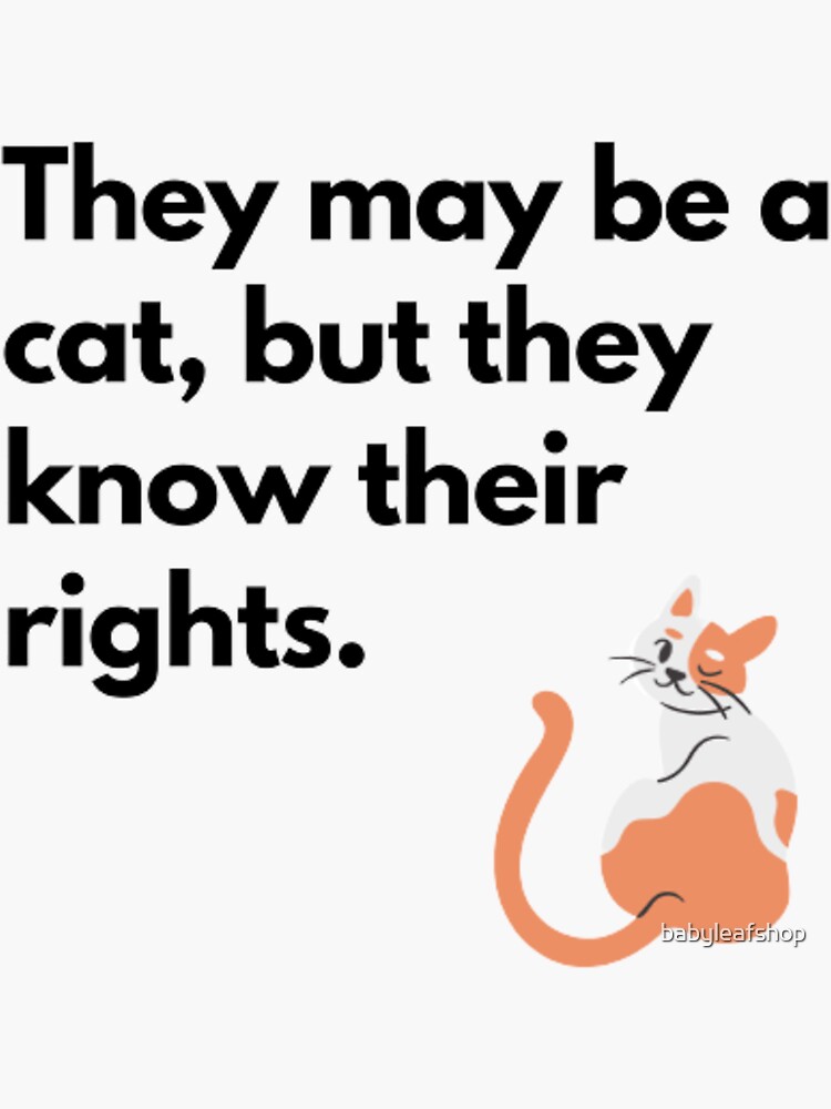 "Cat Rights! Pet Suffrage!" Sticker for Sale by babyleafshop | Redbubble
