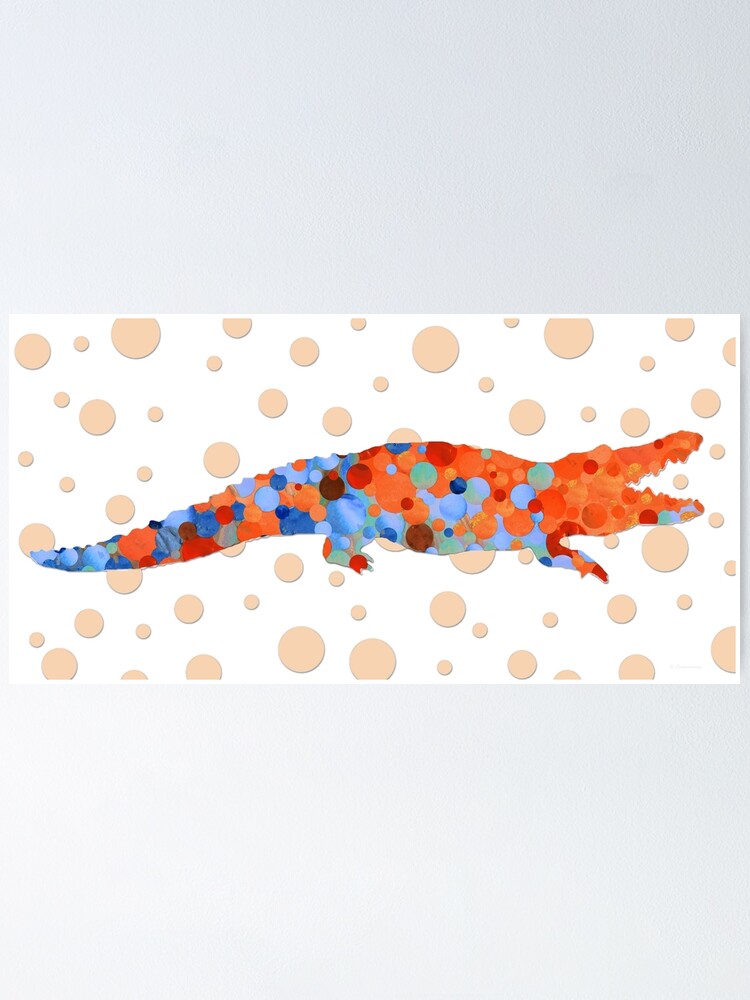 "Orange And Blue Gator Alligator Art" Poster by SharonCummings | Redbubble