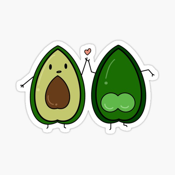 "Cute Avocado friends" Sticker for Sale by Draw-w-mia | Redbubble