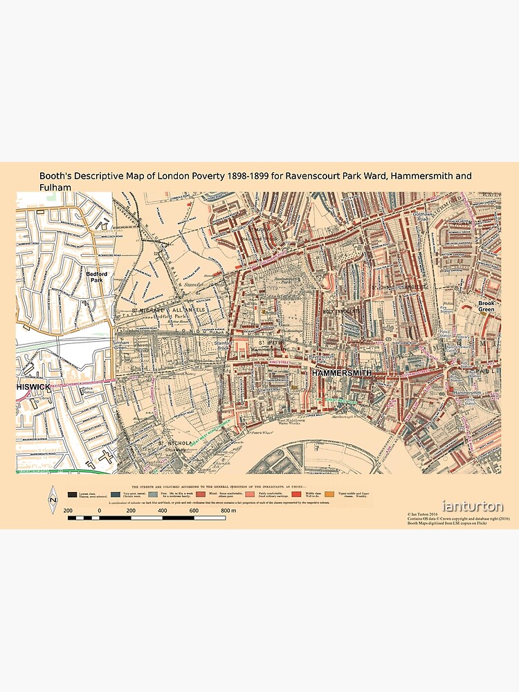 "Booth's Map of London Poverty for Ravenscourt ward, Hammersmith ...
