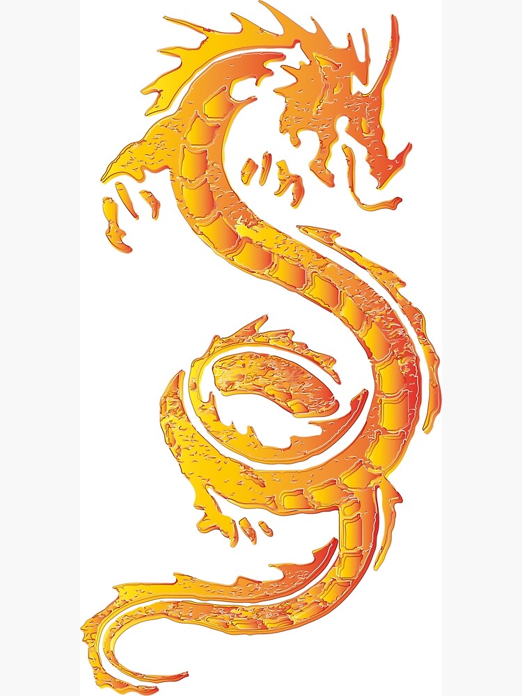 "Golden Dragon" Poster by BakaMono | Redbubble