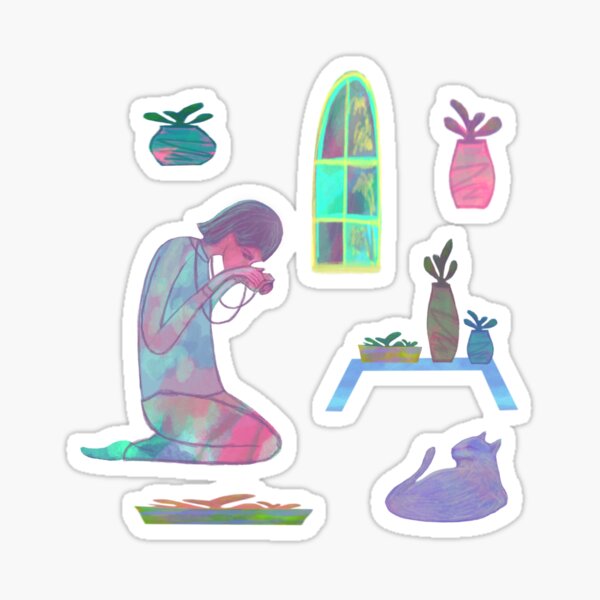 "Vintage photographer, pastel sticker set, photographer girl" Sticker ...