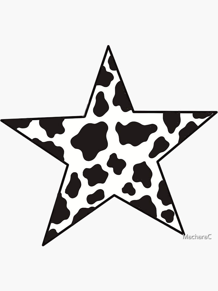 "Cow Print Star" Sticker for Sale by MacharaC | Redbubble