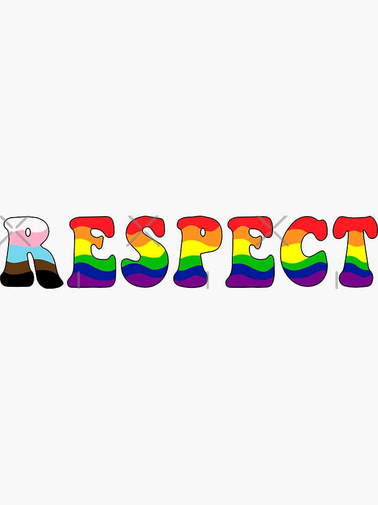 "Retro RESPECT (Pride Flag)" Sticker for Sale by CelestialTabby | Redbubble