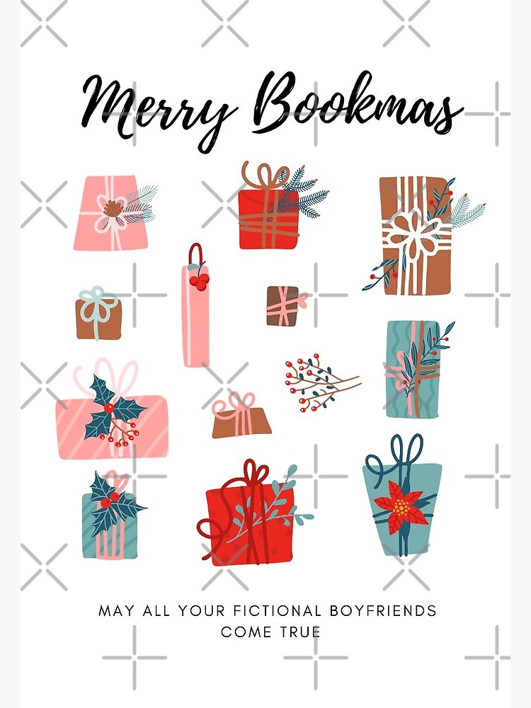 "Merry Bookmas, Fictional Book Boyfriend Bookmas Greeting Card ...