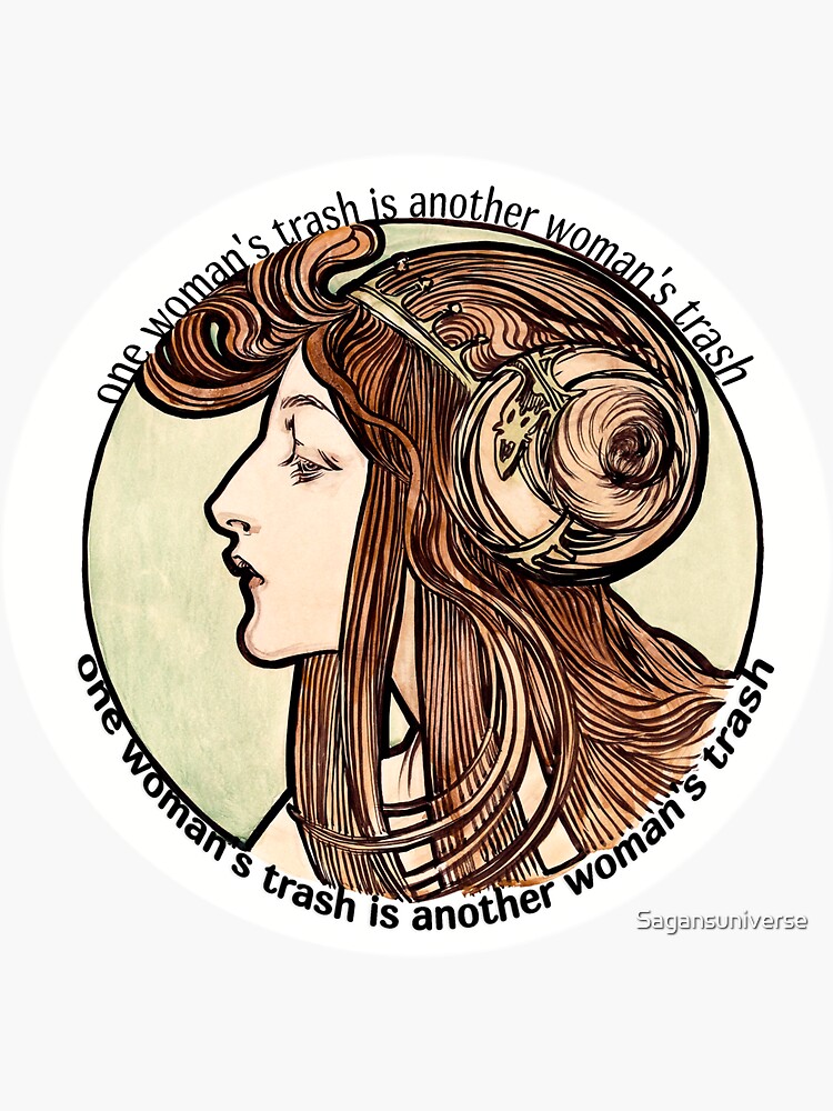 "goddess of trash " Sticker for Sale by Sagansuniverse | Redbubble