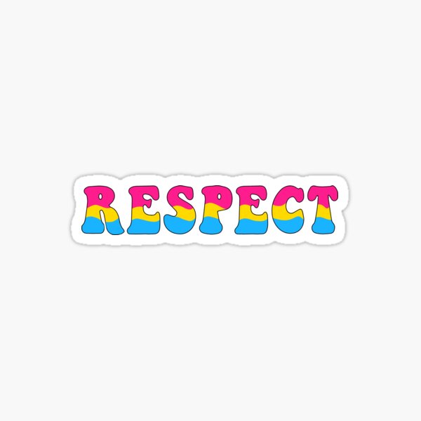 "Retro RESPECT (Pan Flag)" Sticker for Sale by CelestialTabby | Redbubble