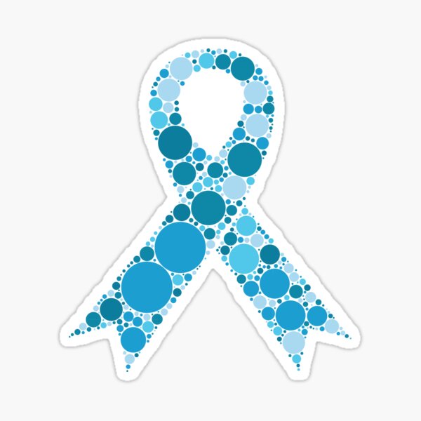 "Prostate Cancer Awareness Light Blue Polka Dot Ribbon" Sticker for ...