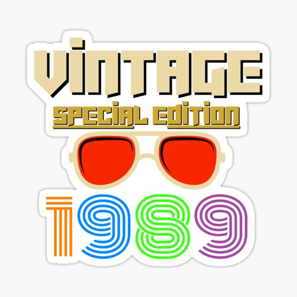 "Vintage Special Edition 1989" Sticker for Sale by mastiendass | Redbubble