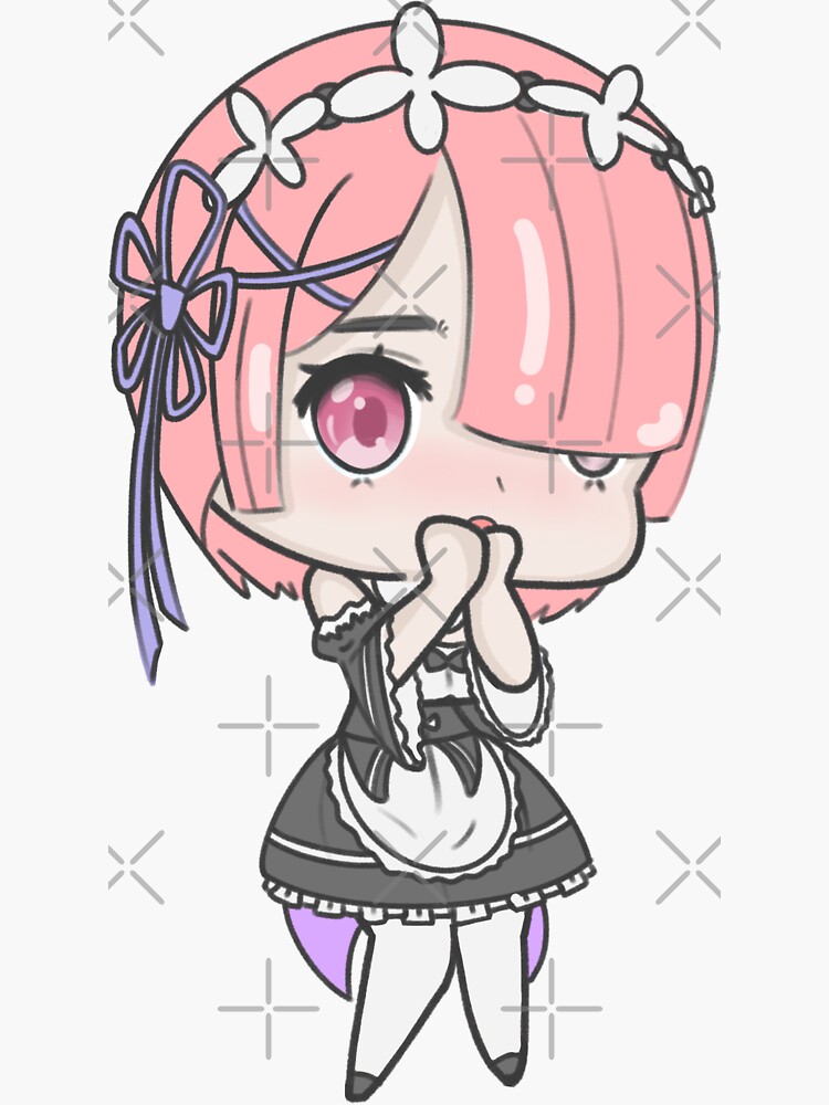 "Re:Zero Ram Epic 7 Chibi" Sticker for Sale by ricecakefarm | Redbubble