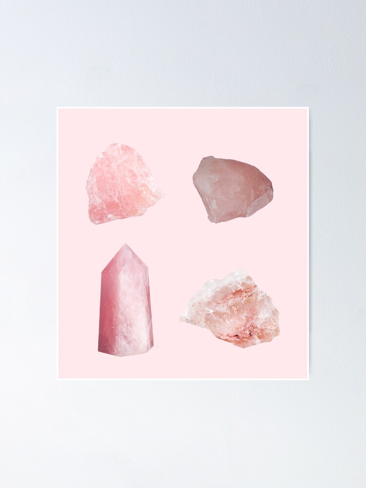 "Rose Quartz Crystal" Poster for Sale by mooneko | Redbubble