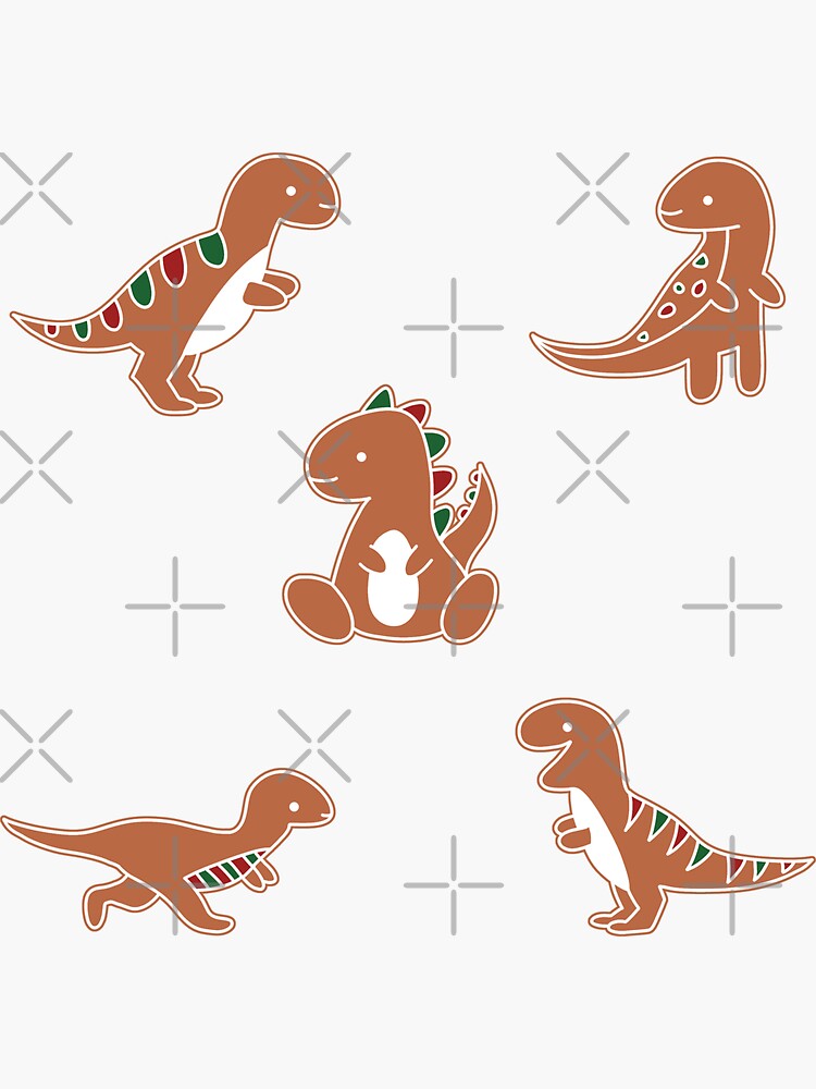 "Pack christmas gingerbread t rex" Sticker for Sale by galax-C | Redbubble