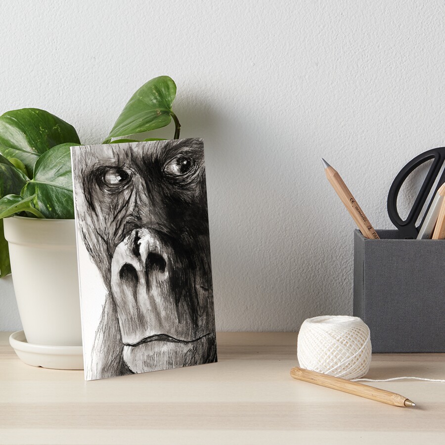 "Ape portrait, graphite drawing" Art Board Print by Lemomo-artworks ...