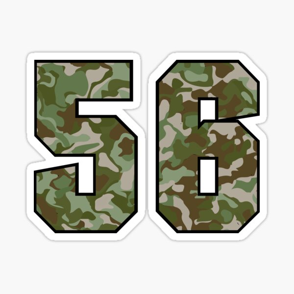 "Army Camo Number Fifty-six Veteran Lucky Number 56" Sticker for Sale ...